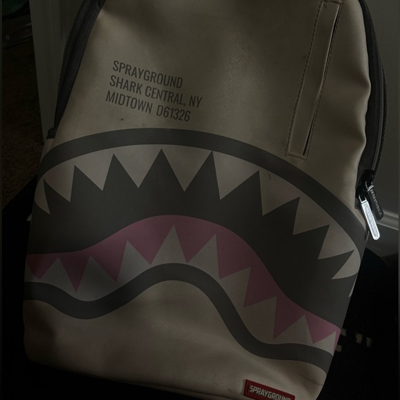 Sprayground | Bags | Sprayground Beige And Pink Shark Backpack | Poshmark